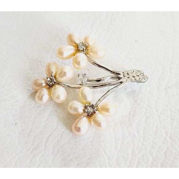 Unbranded | Jewelry | Vintage Silver Tone Fresh Water Pearl Flower ...